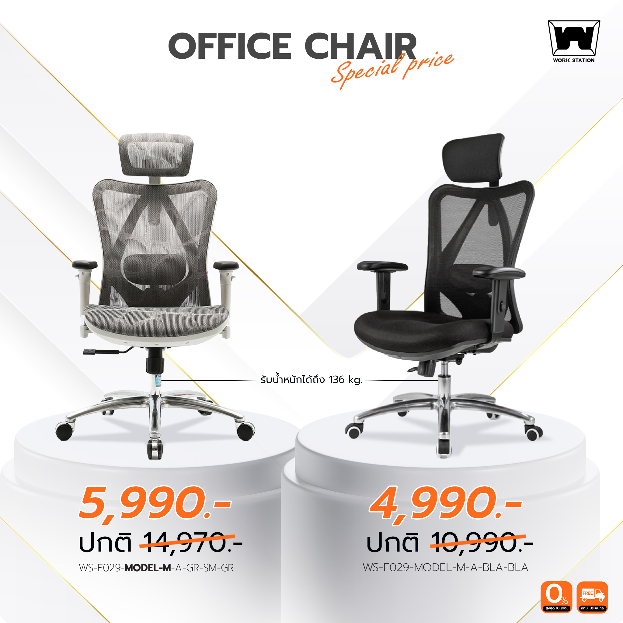 Ergonomic Chair - Work Station Office